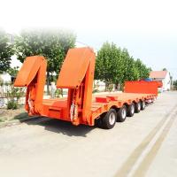 China 8.12.16 Tires Heavy Machinery Low Flat Trailer with 1 Year After-sales Service for sale