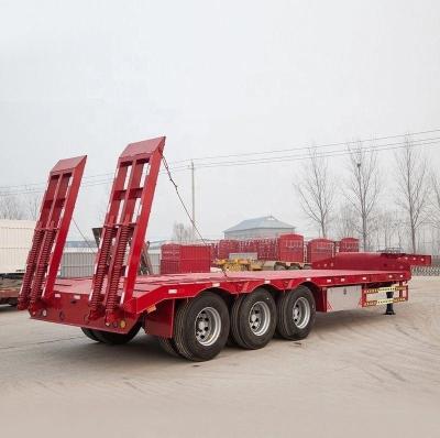 China Light Duty Grade Shandong Low Flat Trailer for Heavy Machinery in Customized Color for sale