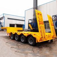 China Transport Heavy Duty Machinery with Low Flat Semi Trailer 40FT 3 Axle Loader Truck for sale