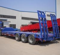 China Transport Heavy Duty Machinery with Low Flat Semi Trailer 40FT 3 Axle Loader Truck for sale