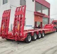 China Transport Heavy Duty Machinery with Low Flat Semi Trailer 40FT 3 Axle Loader Truck for sale