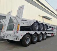 China 40FT Flat Bed Semi Truck for Gooseneck Excavator Tipping and Fuel Tank Cargo Delivery for sale