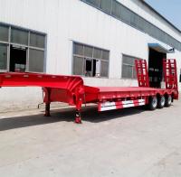 China 40FT Flat Bed Semi Truck for Gooseneck Excavator Tipping and Fuel Tank Cargo Delivery for sale