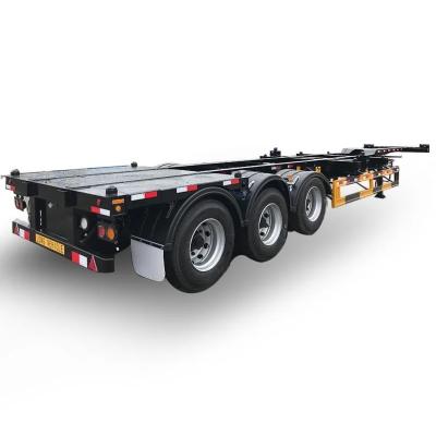 China Dual Line Braking System EHL9400TJZ40 3 Axles 40 FT Flatbed Skeleton Semi Truck Trailer for sale