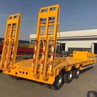 China Shang Dong Heavy Machinery Low Flat Trailer Made in with Mechanical Suspension at a for sale