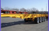 China Dual Line Braking System EHL9400TJZ40 3 Axles 40 FT Flatbed Skeleton Semi Truck Trailer for sale