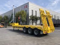 China Shang Dong Heavy Machinery Low Flat Trailer Made in with Mechanical Suspension at a for sale