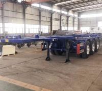 China Flatbed 3-Axle 20- and 40-Foot Dock Container Skeleton Truck Trailer for Long-Lasting for sale