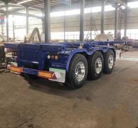 China Flatbed 3-Axle 20- and 40-Foot Dock Container Skeleton Truck Trailer for Long-Lasting for sale