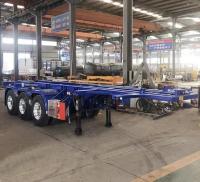 China Flatbed 3-Axle 20- and 40-Foot Dock Container Skeleton Truck Trailer for Long-Lasting for sale