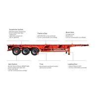 China 20 40 Foot Skeleton Container Trailer Semi-Trailer with Dual Line Braking System for sale