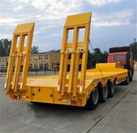 China Heavy Duty Excavator Transport Gooseneck Lowboy Low Loader Bed Lowbed Semi Truck Trailer for sale