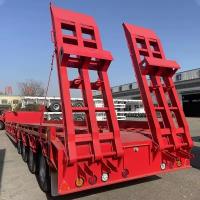 China Heavy Duty Excavator Transport Gooseneck Lowboy Low Loader Bed Lowbed Semi Truck Trailer for sale