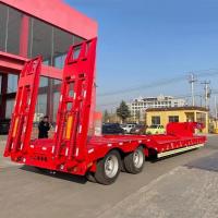 China Heavy Duty Excavator Transport Gooseneck Lowboy Low Loader Bed Lowbed Semi Truck Trailer for sale