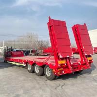 China Heavy Duty Excavator Transport Gooseneck Lowboy Low Loader Bed Lowbed Semi Truck Trailer for sale