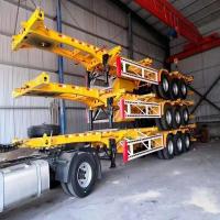 China 2 Axles 20FT Container Skeleton Semi Trailer for Terminal Port Truck Chassis in Steel for sale