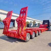 China Mechanical Suspension 40 FT 3 Axle Loader Transport Trailer Hook Machine Board Trailer for sale