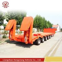 China Q345b / T700 Steel Main Beam 3/4 Axle Low Bed Truck Trailer for Heavy Duty Machinery for sale