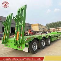 China Gooseneck Low Bed Loader 30t Lowbed Flat Deck Semi Trailers with Light Duty Grade for sale
