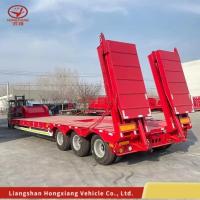 China 2 Axle Gooseneck Detachable Low Loader Truck/Lowbed/Lowboy Low Flat Bed Trailer 10 Ton for sale