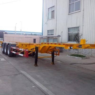 China Dual Line Braking System Gooseneck Semi Chassis Parts Skeleton Trailer with Materials for sale