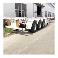 China Steel Flatbed Tri-Axles Container Transport Chassis Semi Trailer for Your Logistics for sale