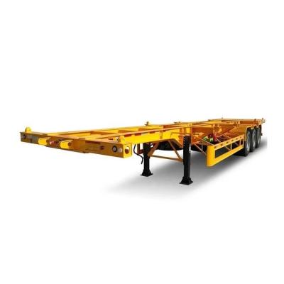 China Customized 3-Axle 40FT 20FT Container Chassis Skeleton Truck Semi-Trailer with 2 Axles for sale