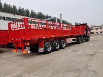 China Cross Arm Suspension System 3 Axle Bulk Cargo Side Wall Semi-Trailer with Materials for sale
