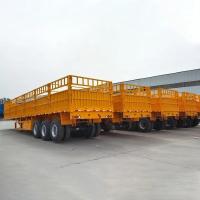 China Self-dumping 3 Axis Light Duty Cargo Transport Semi-Trailer with Side Wall Fence for sale