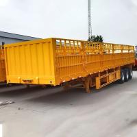 China Self-dumping 3 Axis Light Duty Cargo Transport Semi-Trailer with Side Wall Fence for sale
