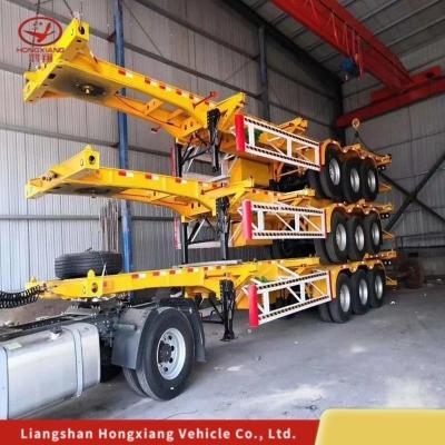 China Tandem Skeleton Semi-Trailer 3-Axle Semi Trailer Tread 1820mm Tire Number 8/12/16 for sale