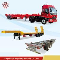 China 3-Axle 4 Axles Carbon Steel Container Frame Lander Skeleton Chassis Semi Truck Trailer for sale