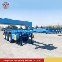 China 3-Axle 4 Axles Carbon Steel Container Frame Lander Skeleton Chassis Semi Truck Trailer for sale