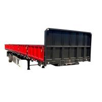China 2/3/4 Axle Chinese Steel Sidewall Flat Semi-Trailer for Heavy-Duty Transportation for sale