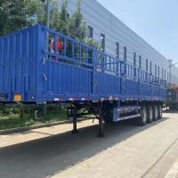 China Carbon Steel 3 Axles 13m 40ton Removable Side Wall Fence Cargo Semi Truck Trailer for sale