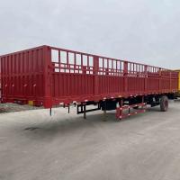 China Carbon Steel 3 Axles 13m 40ton Removable Side Wall Fence Cargo Semi Truck Trailer for sale