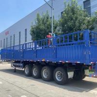 China Carbon Steel 3 Axles 13m 40ton Removable Side Wall Fence Cargo Semi Truck Trailer for sale