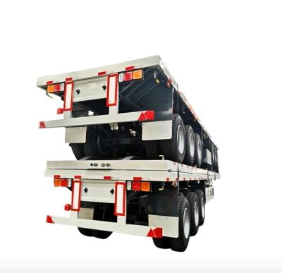 China 1 Year After-sales Service 3 Axles Skeleton Chassis Truck Container Flatbed Trailer for sale