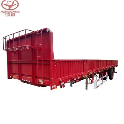 China 1820mm Tread Van-type 3 Tri Axle Bulk Cargo 30t 50t Side Wall Fence Cargo Truck Trailers for sale