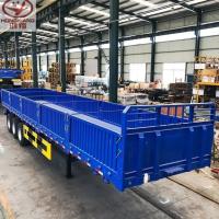 China 1820mm Tread Van-type 3 Tri Axle Bulk Cargo 30t 50t Side Wall Fence Cargo Truck Trailers for sale