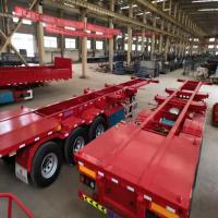 China 40 Feet Flatbed Truck Trailer Made in for Cross Arm Type Suspension Systems Tread 1820mm for sale
