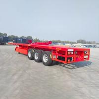 China 40 Feet Flatbed Truck Trailer Made in for Cross Arm Type Suspension Systems Tread 1820mm for sale