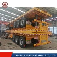 China Flatbed 3 Axles 40FT Container Skeleton Semi Trailer with 8/12/16 Tires for sale