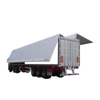 China 12 Meters Steel Box-Type 3-Axis Container Transport Semi-Trailer with Spinner Wing for sale