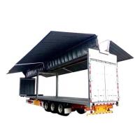 China 12 Meters Steel Box-Type 3-Axis Container Transport Semi-Trailer with Spinner Wing for sale