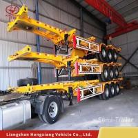 China 40FT Container Flatbed Low Bed Framework Skeleton Semi-Trailer Extendable Fence Bulk for sale