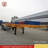China 40FT Container Flatbed Low Bed Framework Skeleton Semi-Trailer Extendable Fence Bulk for sale