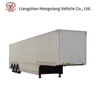 China Cross Arm Type Suspension 3 Axle 40t 50ton 60ton Cargo Van Box Semi Trailer for Cargo for sale