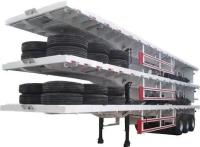 China 8.12.16 Tire 3/4 Axle 60 Ton Container Transport Flat Deck Truck Trailer Semi-Trailer for sale