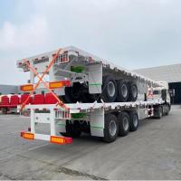 China 3 Axle Flatbed Trailer for 20 Feet 40 Feet Container Semi Trailer and Customization for sale
